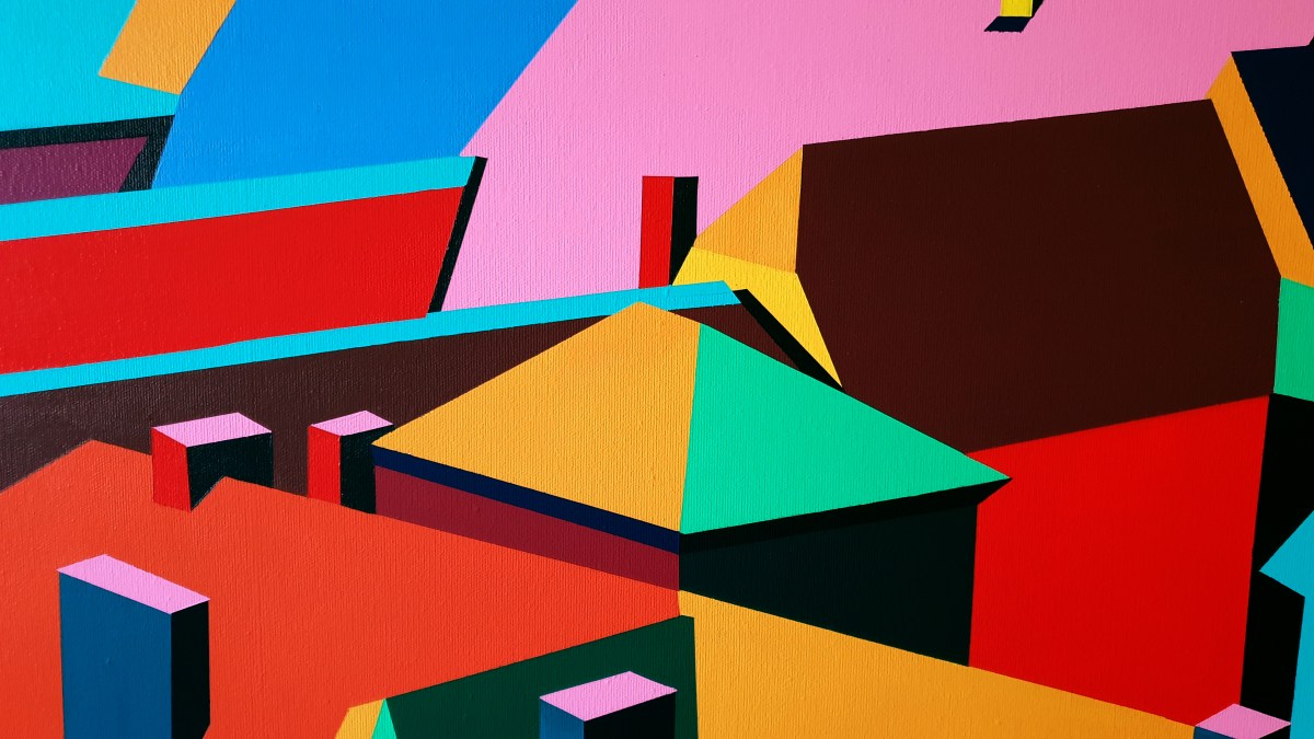 Altstadtdächer III, 2021, 100 x 80 cm, Acrylic on Canvas | Lewis J Blake