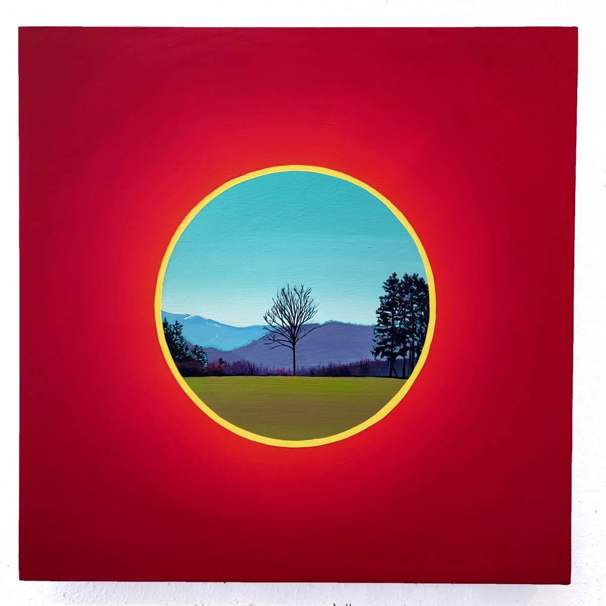 Portal II, 2023, 40 x 40 cm, acrylic on panel | Lewis J Blake